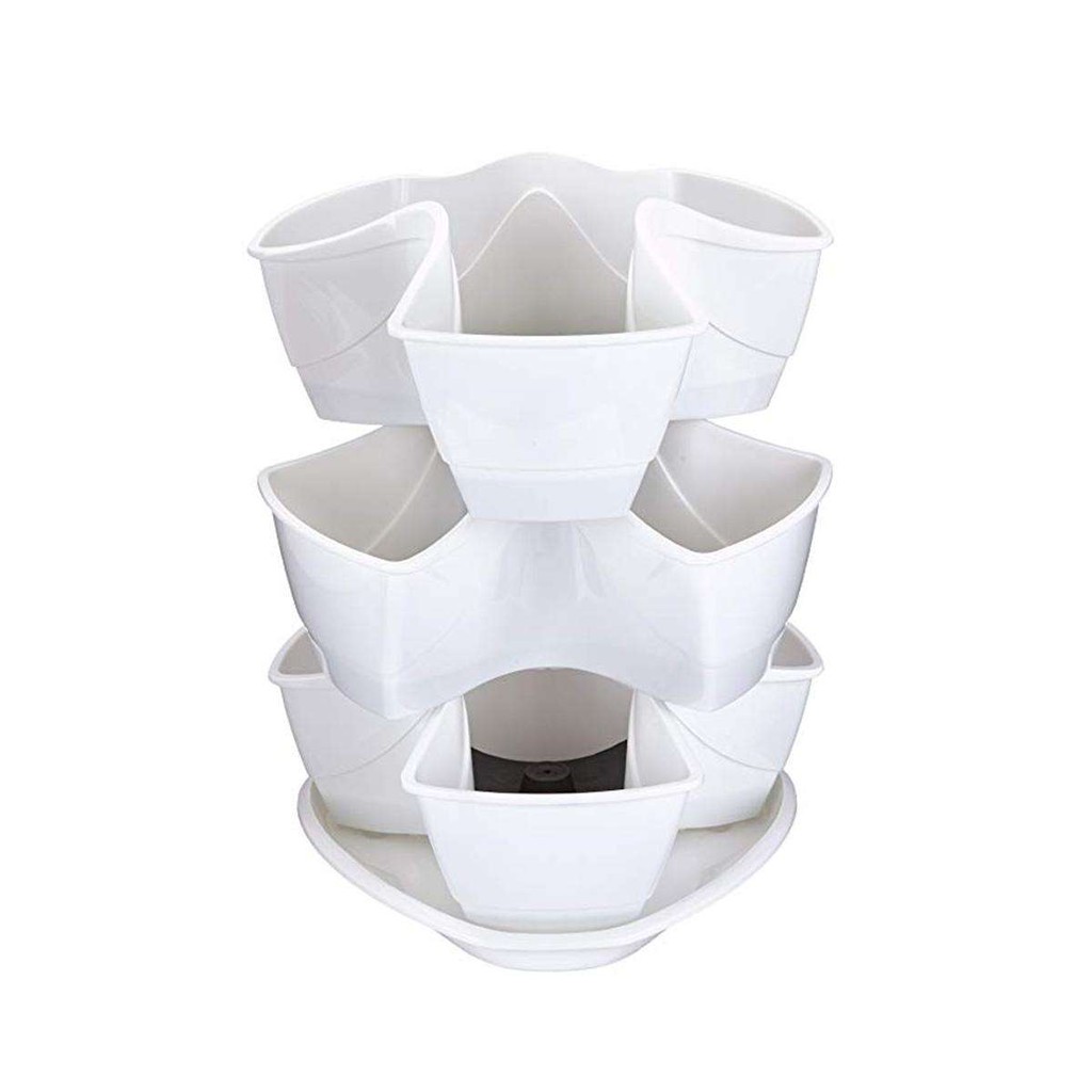 Prosperplast Coubi Stackable Herbal Pots (295mm x 295mm x 380mm ...