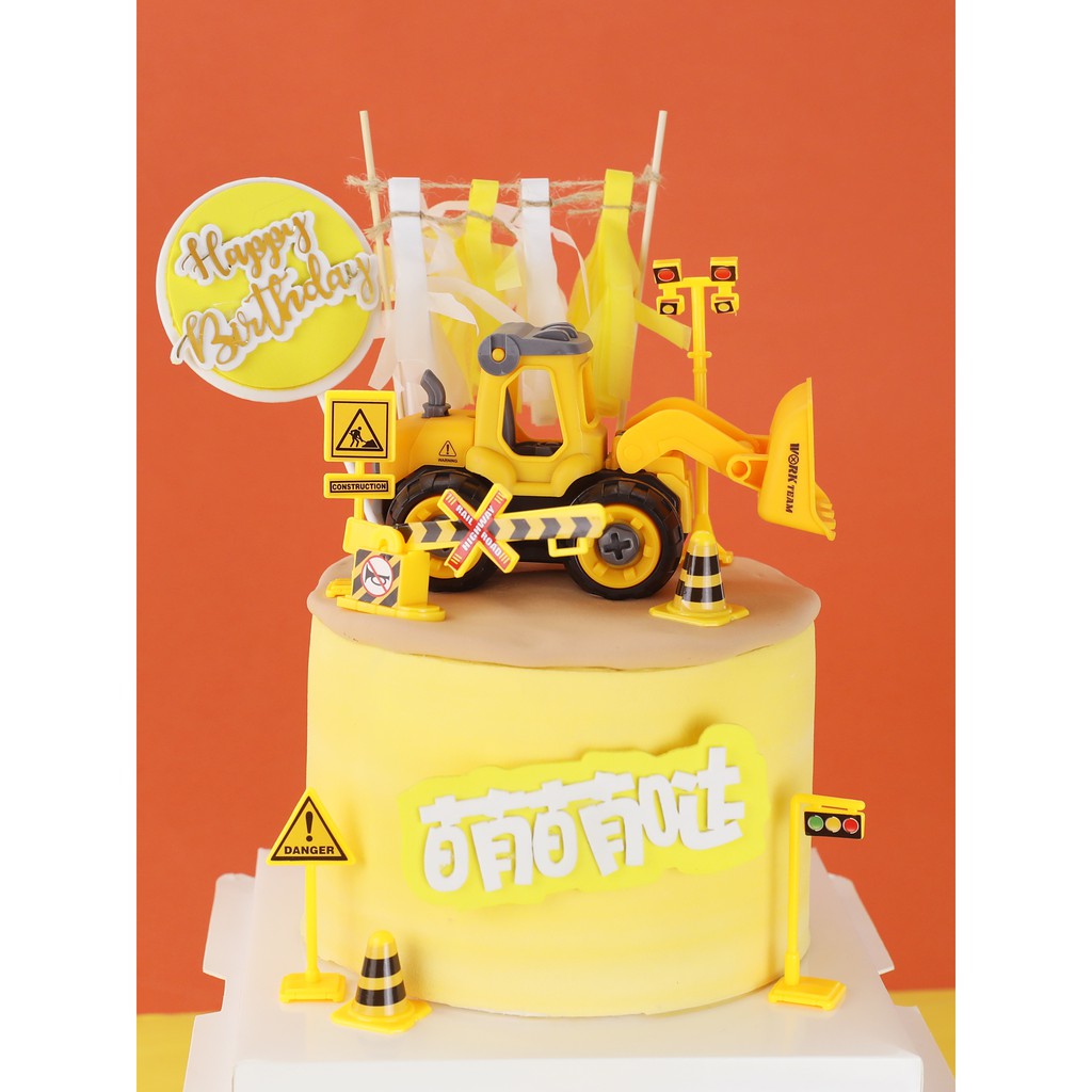 Cake Topper - construction vehicles set /excavator set / bulldozer set ...