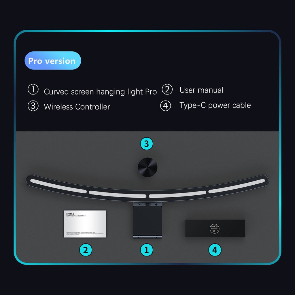LYMAX Computer LED Monitor Light Bar Curvature Display Lamp With Touch ...