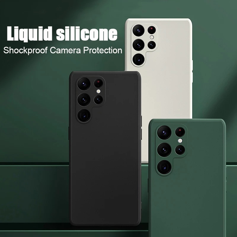 Silicone Liquid Case Full Cover For Samsung ss Galaxy S24 S23 S22 S21 S20 FE Ultra S10 S24+ S23 ...