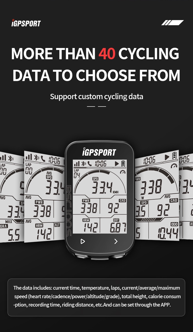 IGPSPORT BSC100S GPS Bicycle Computer Bluetooth ANT+ Wireless ...