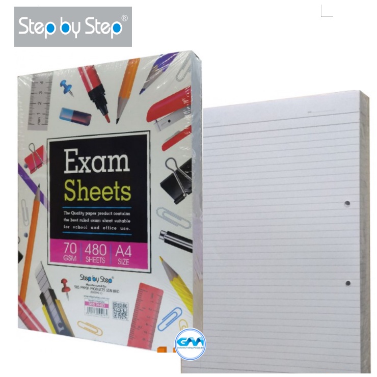 SBS Exam Sheet 70gsm 480 Sheets | Foolscap Paper A4 Size | Test Pad ...