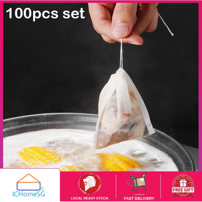 【SG Seller】100pcs Non wolven Filter Bag | Tea Bags Infuser | Sachet ...