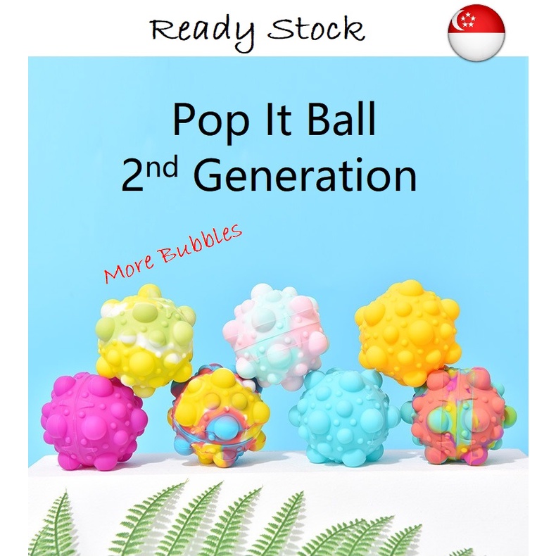 Pop It Fidget Ball - Push Pop Bubble Toys Ball - Soft Squeeze Toy Ball ...