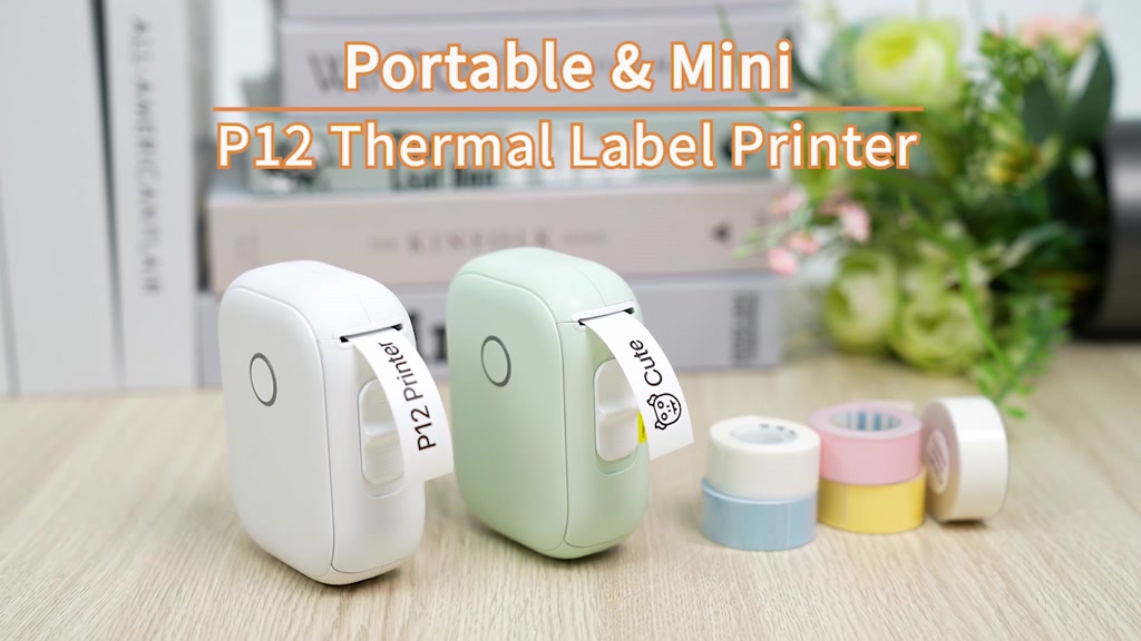 Marklife Inkless Thermal Printer P12 Portable Label Printer Bluetooth Wireless Mini Sticker ...