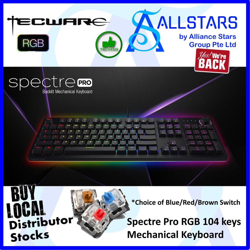 TECWARE Spectre PRO RGB Backlit 104keys Mechanical Keyboard (Warranty ...