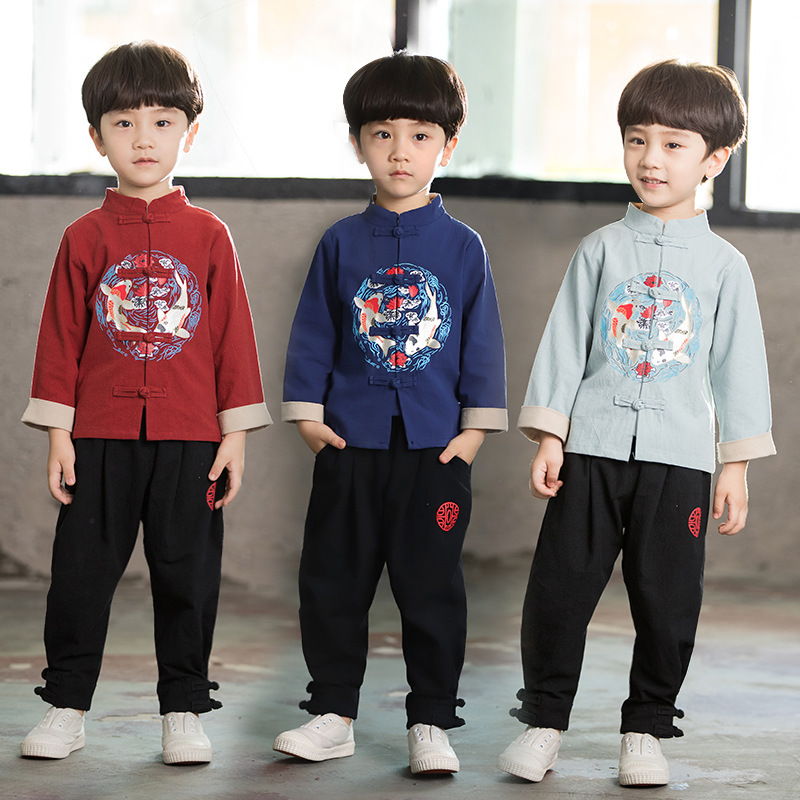 Chinese Year Boy's New Year Cheongsam Tang Suit Autumn 2023 Boys ...
