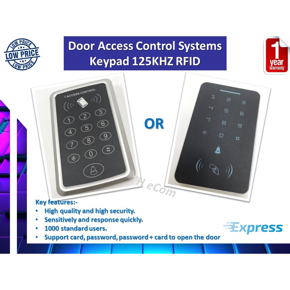Door Access Control Systems Keypad 125KHZ RFID access controller ...