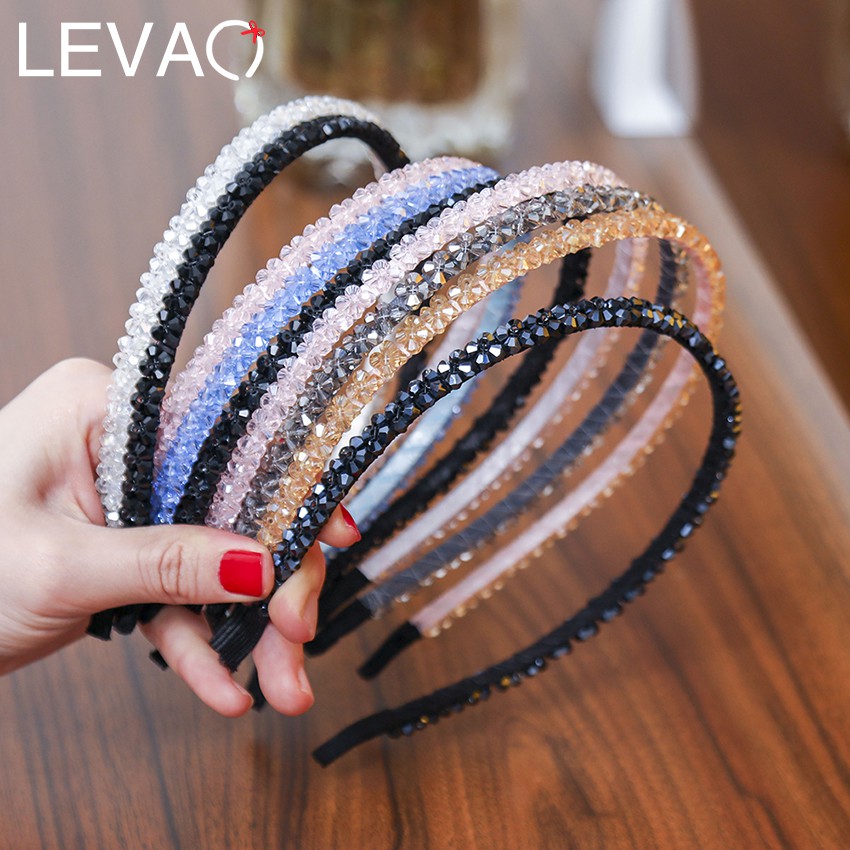 Levao Women Rhinestone Hairband Candy Color Headband Hair Accessories