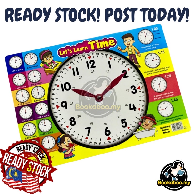 Let's Learn Time Board Belajar Mengenal Waktu Masa Early Analogue Clock ...