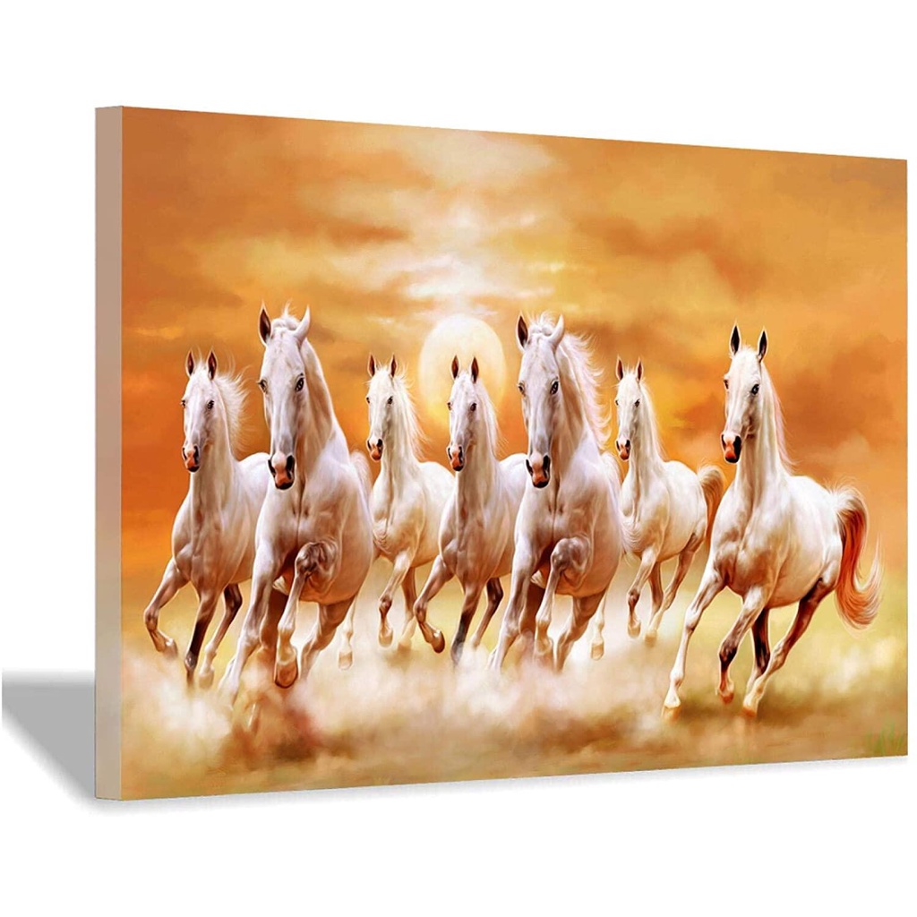 Seven Running Horses Poster Canvas Painting Wall Art Decor Picture ...