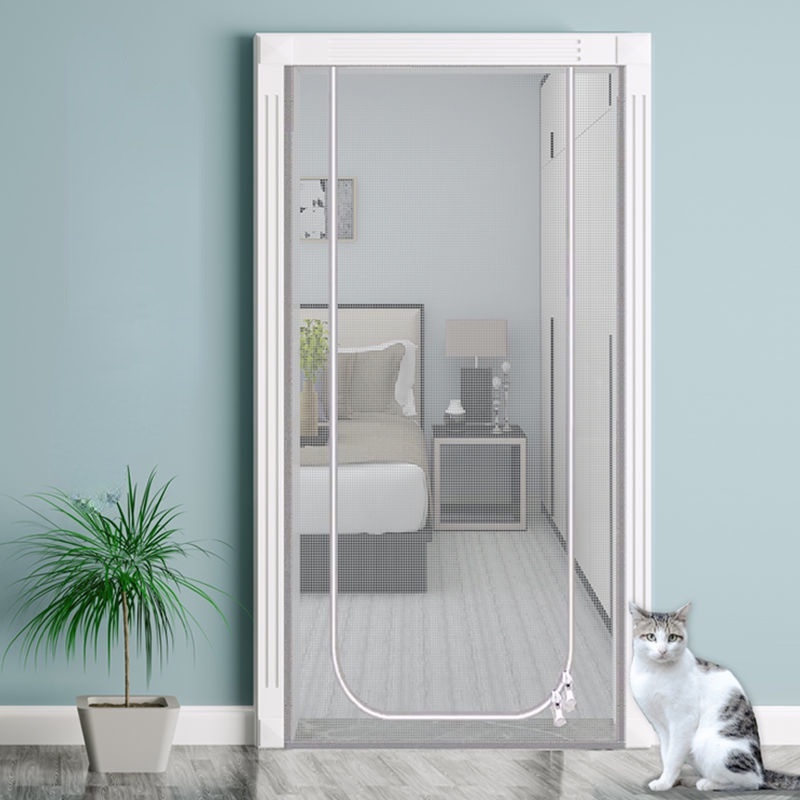 Prevent Pet Escape Door Curtains No Nail Partition Cat and Dog ...