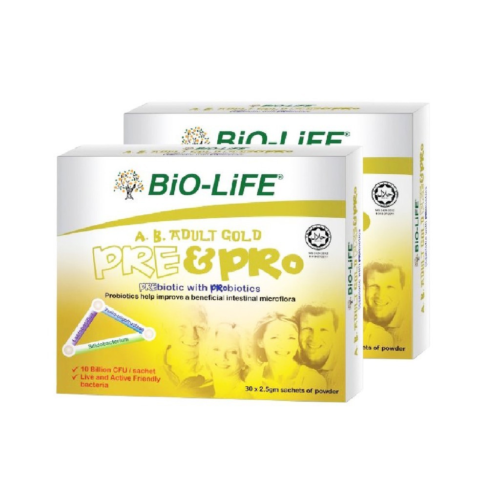 Bio-Life A.B. Adult Gold Pre & Pro Probiotics 10's / 2 x 30 Sachets ...