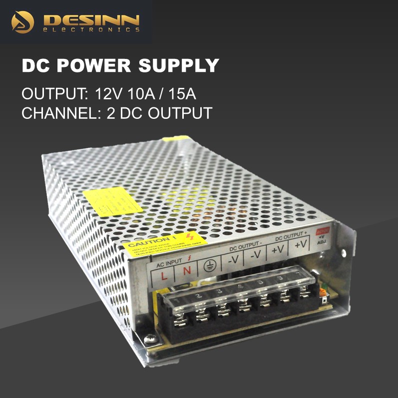 DESINN 12V 10A Power Supply 12V 15A Switching PSU 180W for LED CCTV ...