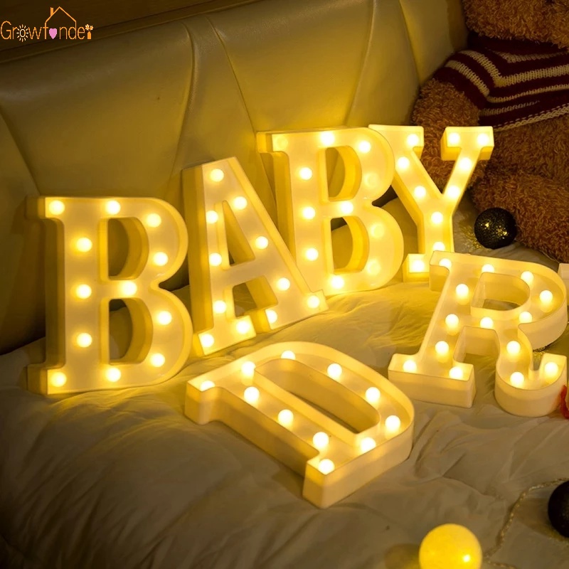 Creative DIY Luminous 3D LED Letter Lights 26 English Alphabet Lamp for ...
