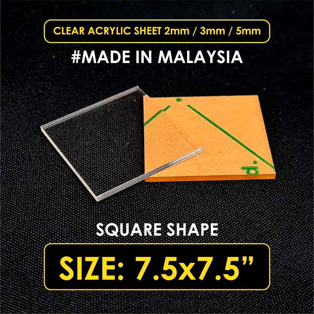 SQUARE SHAPE Clear Acrylic Sheet/Transparent Acrylic Sheet 2mm/3mm/5mm ...