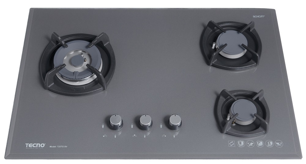 Tecno T23TGSV 3-Burner Glass Cooker Hob with Inferno Wok Burner ...