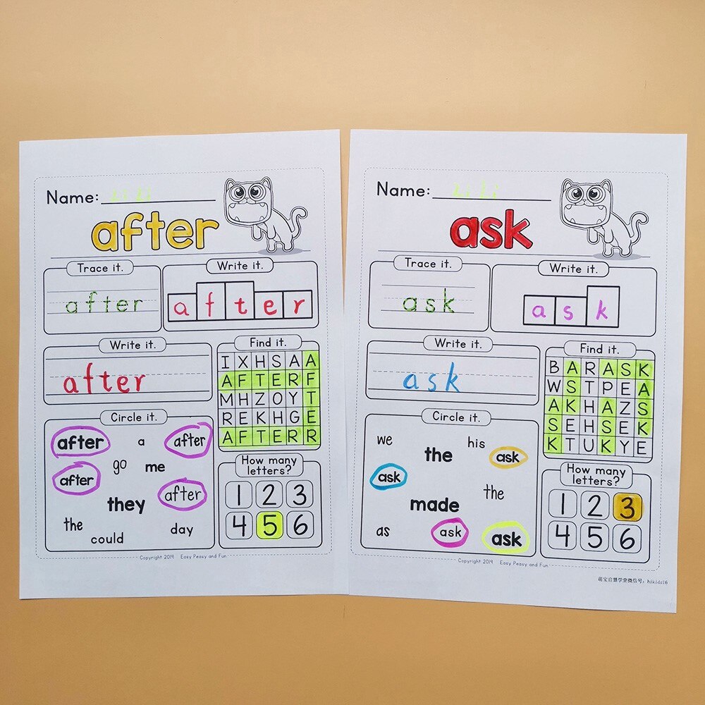 High Frequency Word Practice 168pcs Kids Educational Learn English ...