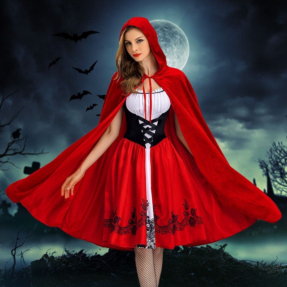 Halloween Little Red Riding Hood Ladies Costume Fancy Dress Party ...