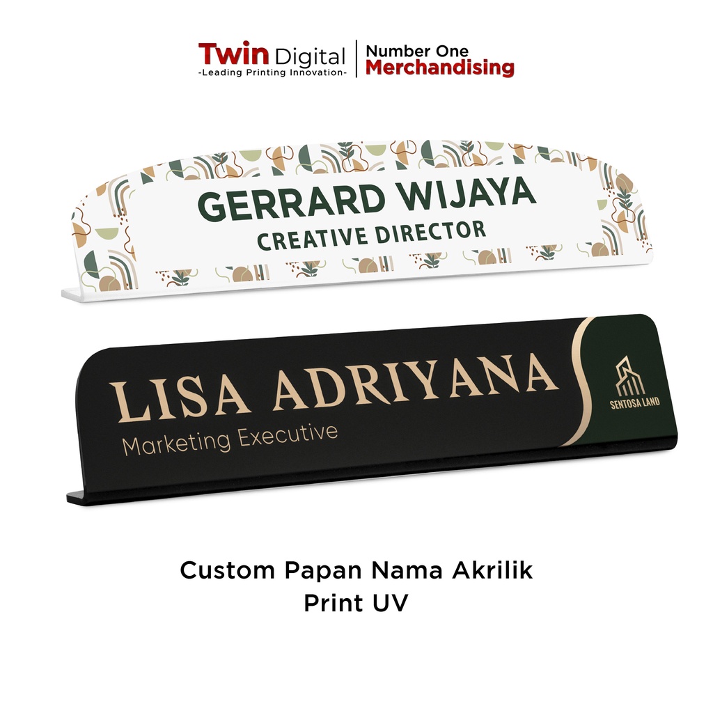 Twindigital Custom Exclusive Acrylic Table Name Plate - UV Print ...