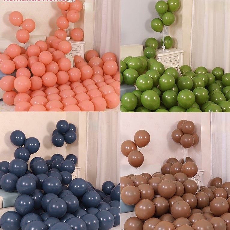 10/30/50Pcs 10inch Retro Balloon Set Bean Paste Dusty Pink Olive Green ...