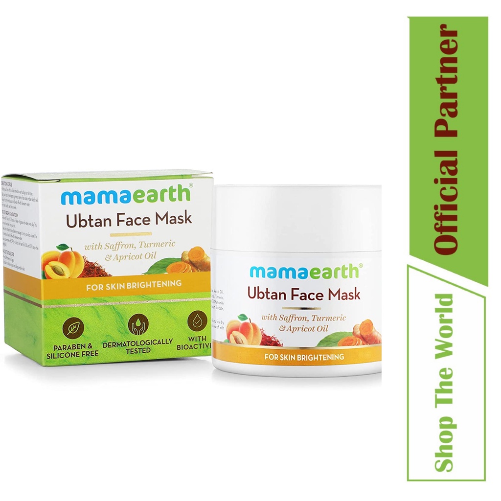 Mamaearth Skin Brightening Ubtan Face Mask with Saffron, Turmeric & Apricot Oil, 100 ml | Shopee ...