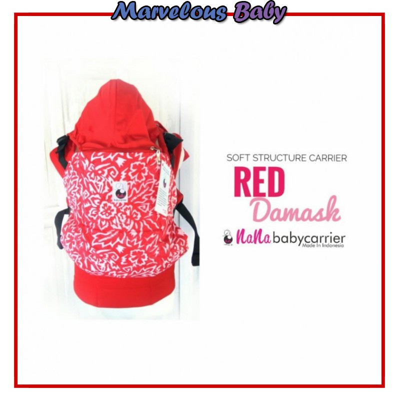 NANA BABY CARRIER RED DAMASK ERGONOMIC SOFT STRUCTURE CARRIER (SSC ...