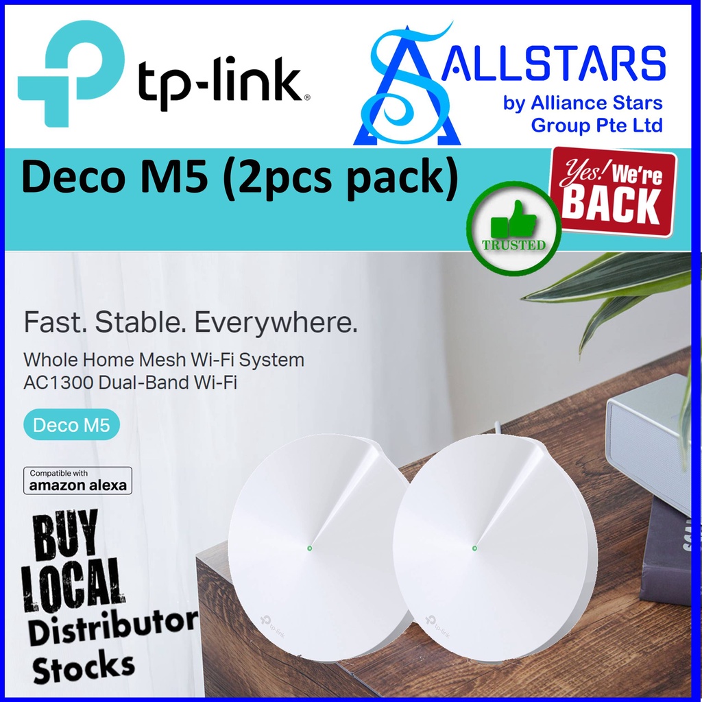 TP-Link Deco M5 (2pieces pack) Whole Home Mesh Wi-Fi System (Local ...