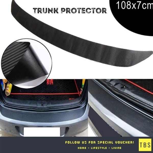 Carbon Fiber Style Car Trunk Back Boot Sill Scuff Protector Sticker ...