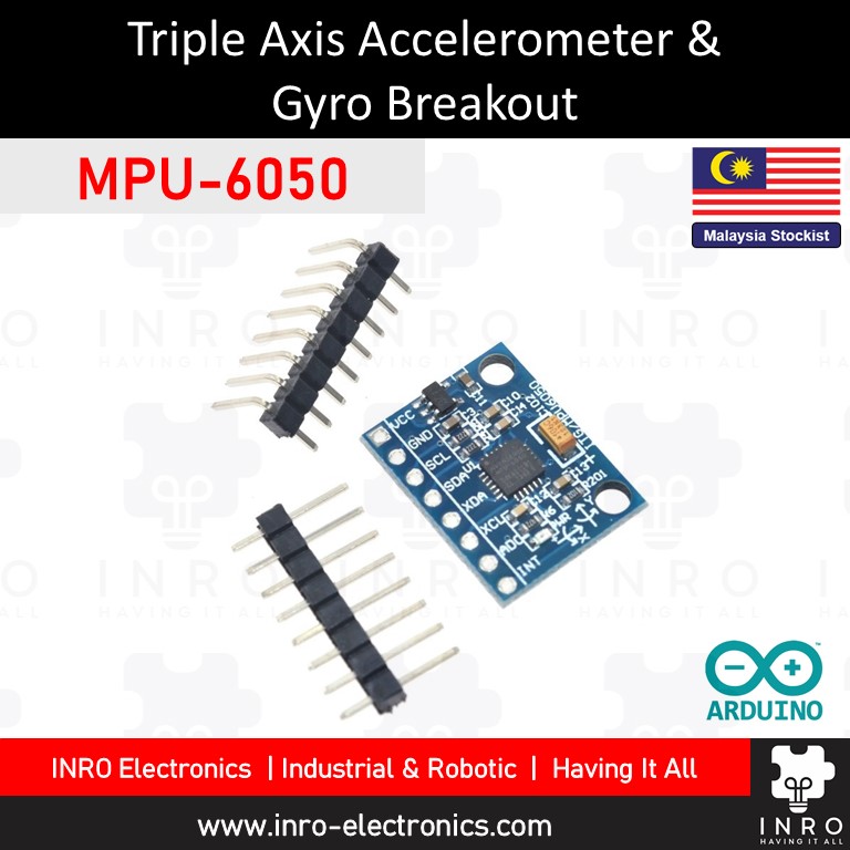MPU-6050, Arduino Triple Axis Accelerometer & Gyro Breakout | Shopee Singapore