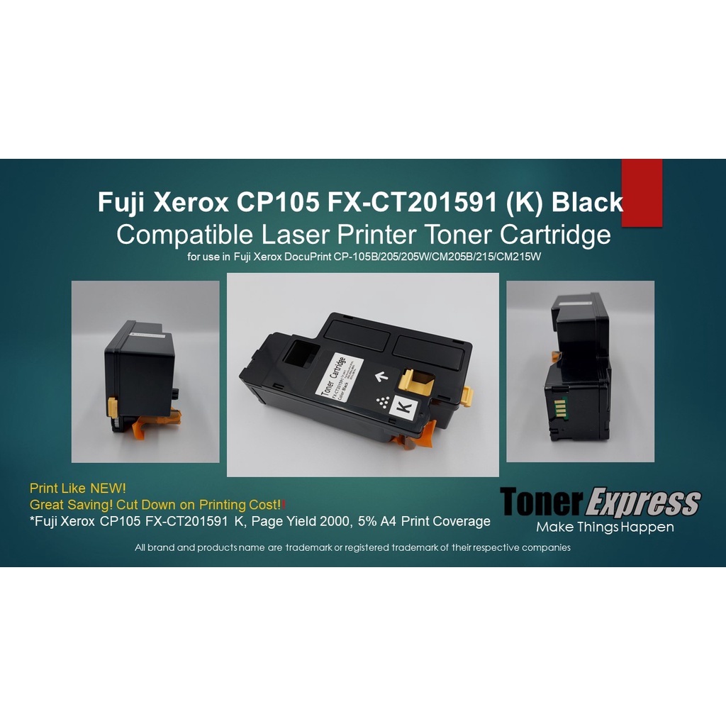 Fuji Xerox CP105 FX-CT201591 K Black Compatible Toner Cartridge | Shopee Singapore