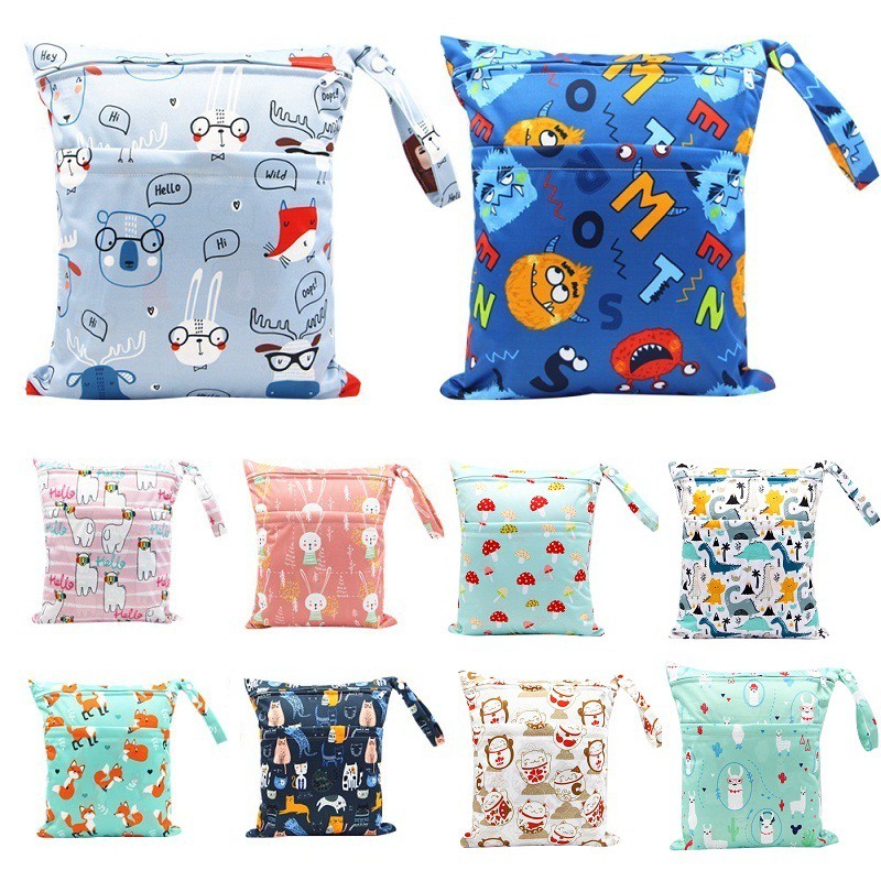 Baby Diaper Wet Bag Stroller Storage Bag Waterproof Washable Diaper ...