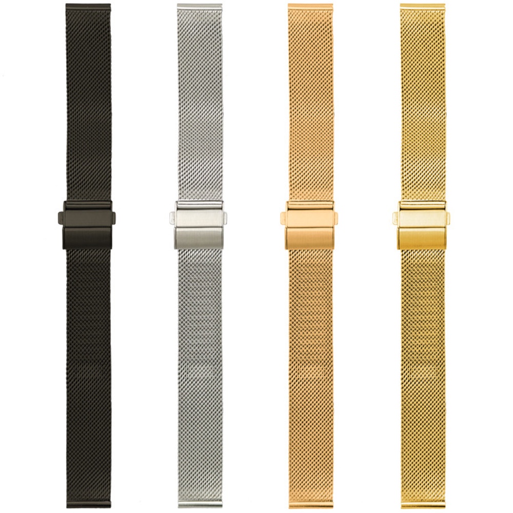 16mm 18mm 20mm 22mm Width Quick Release Mesh Milanese Loop Watch Band ...