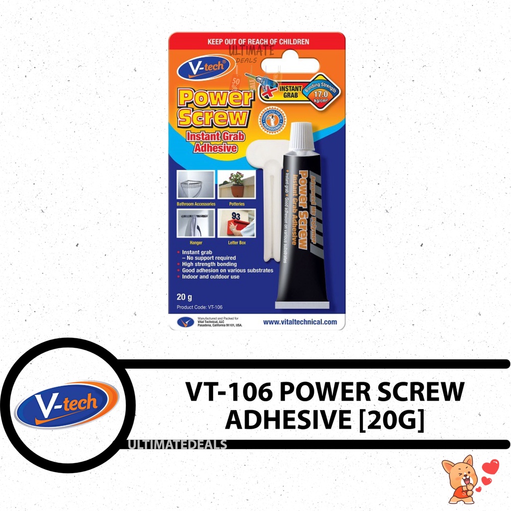 V-Tech® VT-106 Power Screw Instant Grab Adhesive 20ML | Shopee Singapore