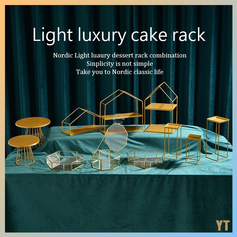 Baking cake dessert table set table tray display stand wrought iron ...