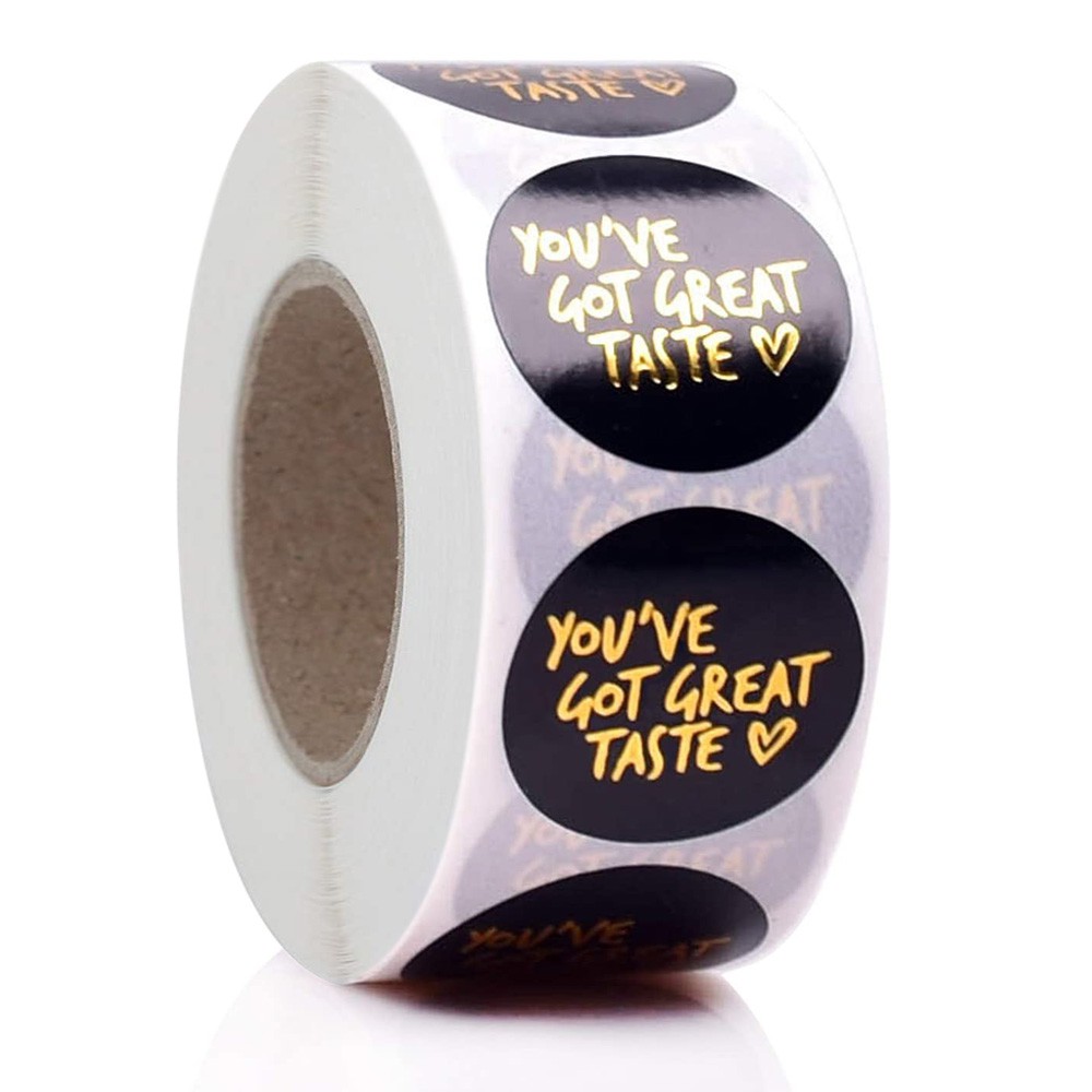 You've Got Great Taste Stickers Black Background Gold Foil Business ...