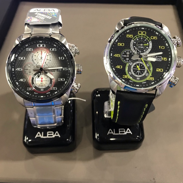 ALBA SignA Chronograph Stainless Steel 100m | Shopee Singapore