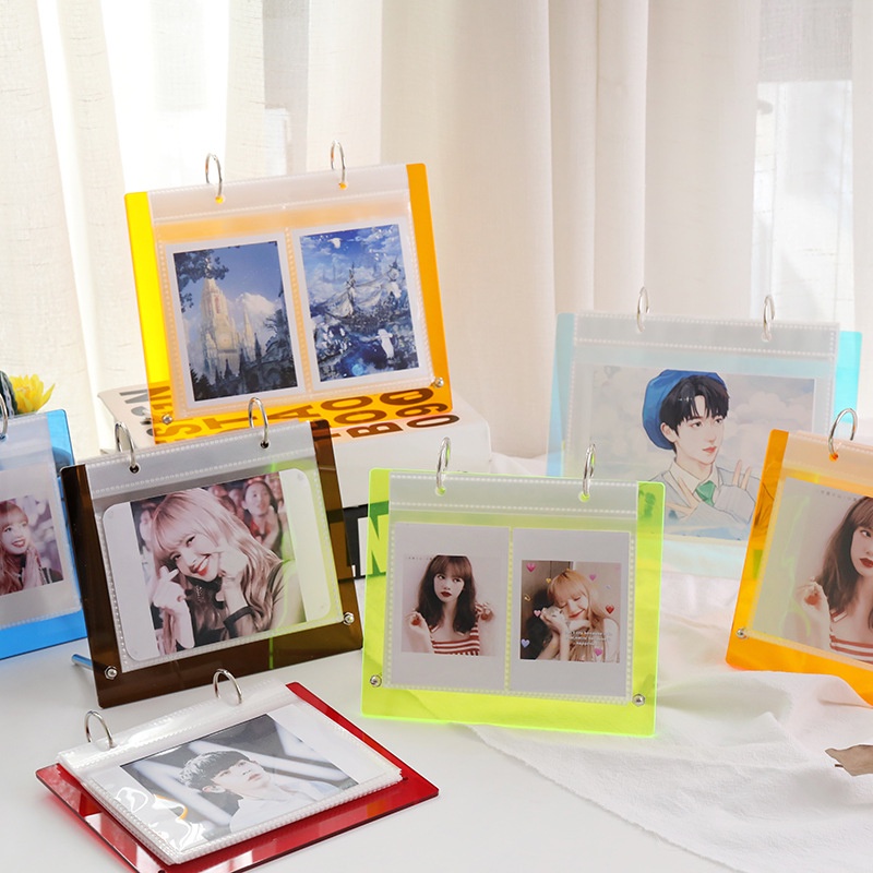 3inch L-Shape Colorful Acrylic Loose Leaf Desktop Standing Photo Album ...