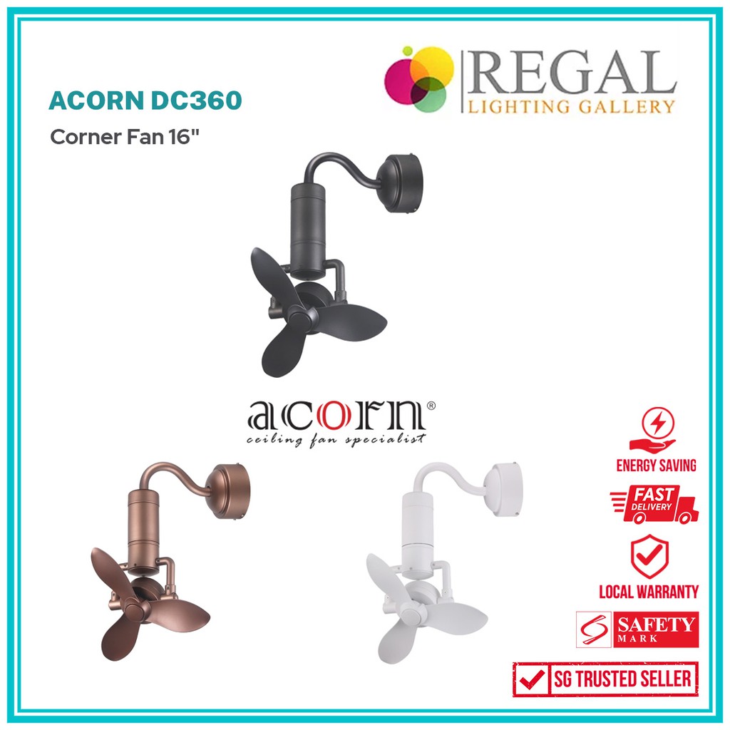 [Free Shipping] Acorn DC360 Corner Fan- Regal Lighting - Regal Lighting ...