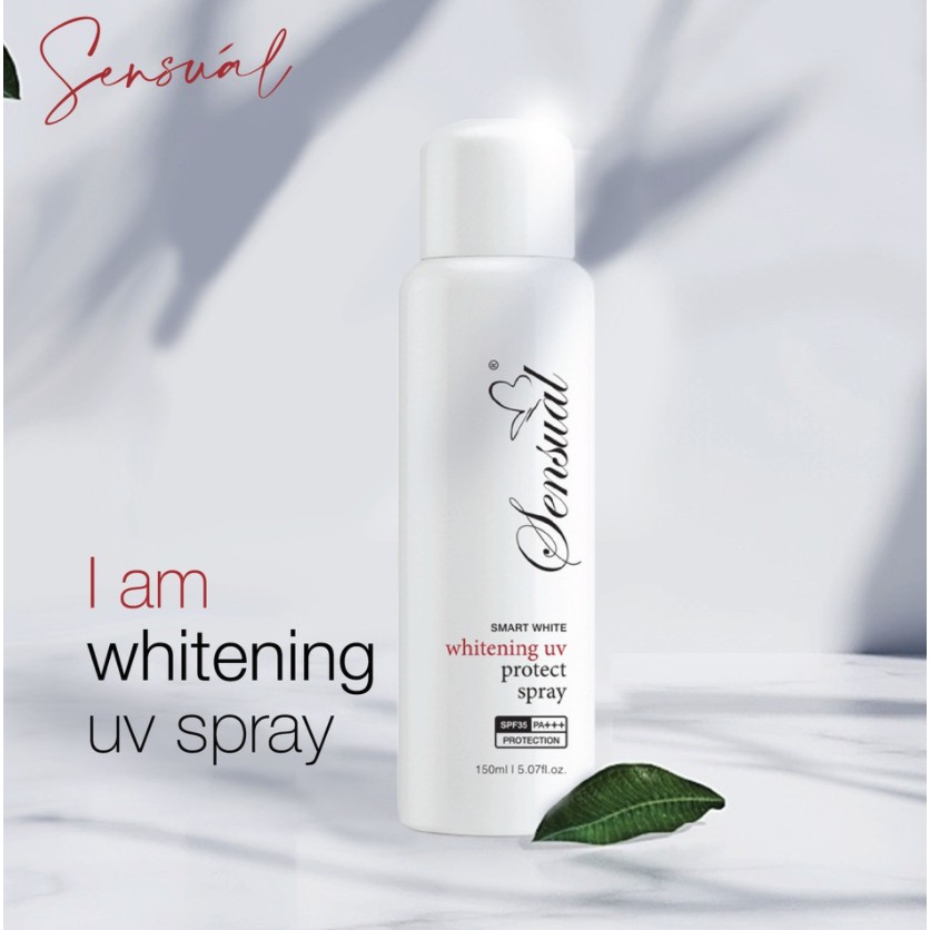 100% Sensual SKINCARE OFFICIAL Whitening UV Protect Spray SPF 35 PA+++ (150ml) | Shopee Singapore