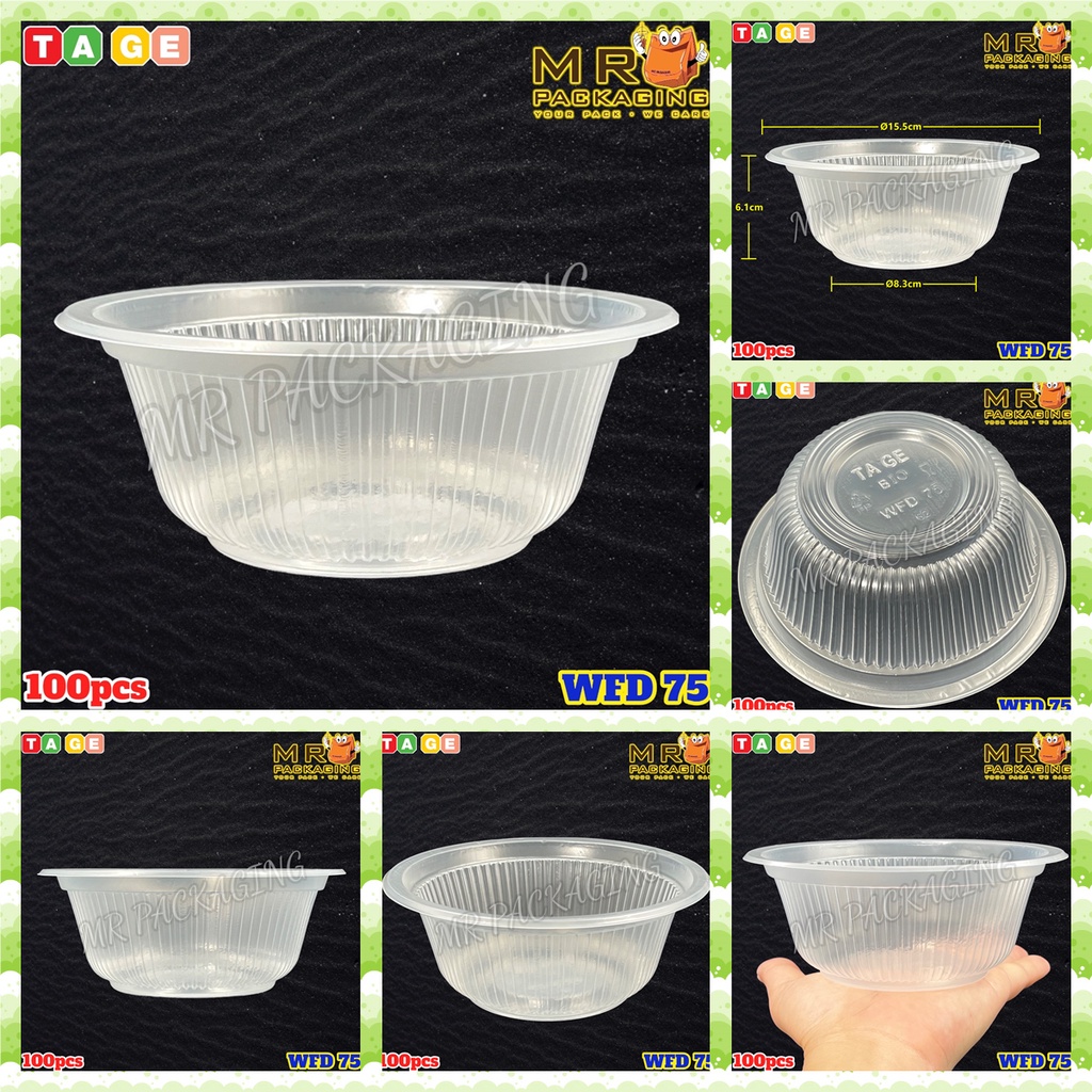 6" Big Bowl [ 50pcs± ] BENXON B75 TAGE WFD75 Disposable PP Plastic Bowl ...