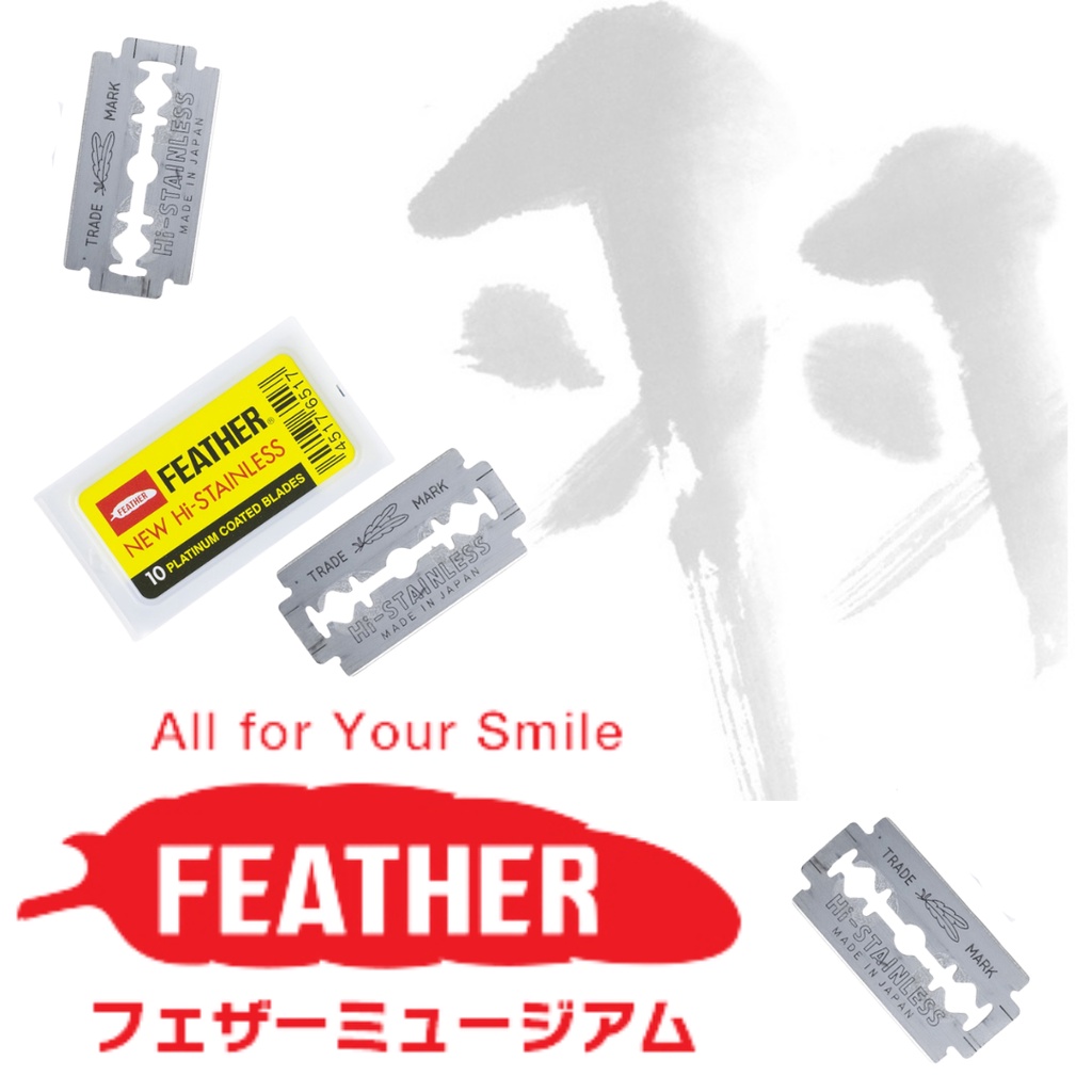 Feather Japan Hi-Stainless Double Edge Safety Razor Blades - (10 DE ...