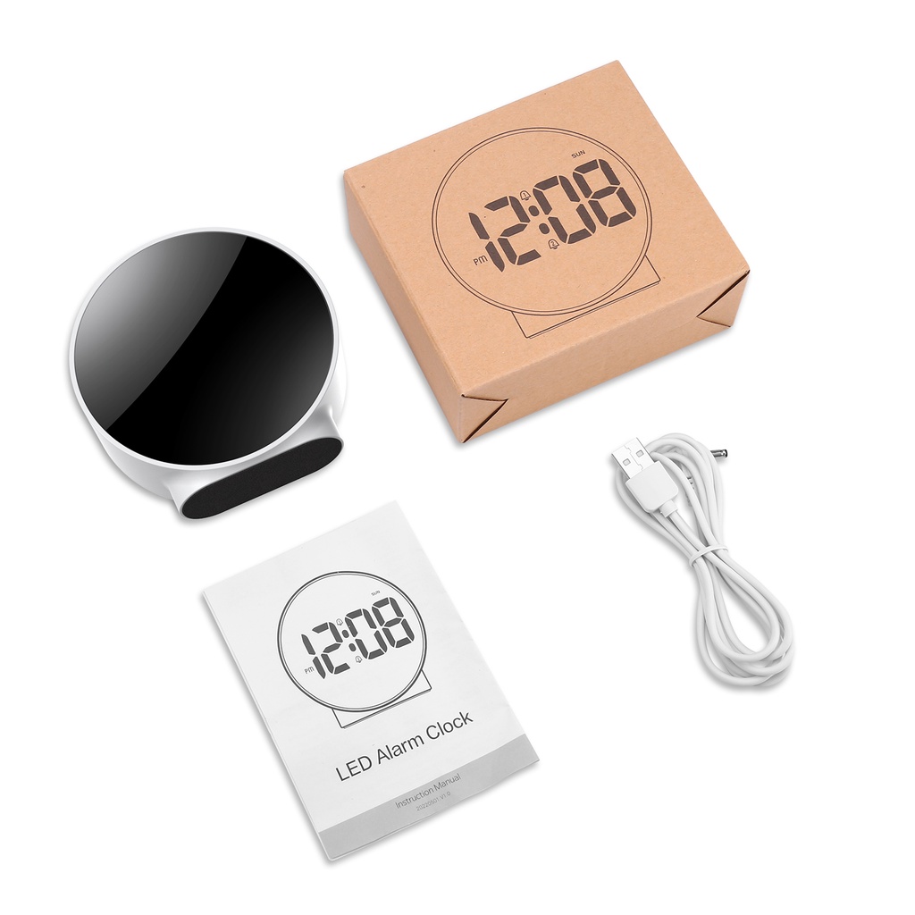 Battery/USB Powered Digital Alarm Clock with 4 Adjustable Brightness 12 ...