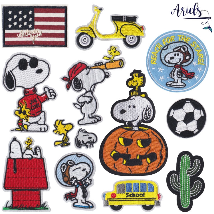 Snoopy Patches Embroidery Iron on Patches for Clothing DIY Backpacks ...