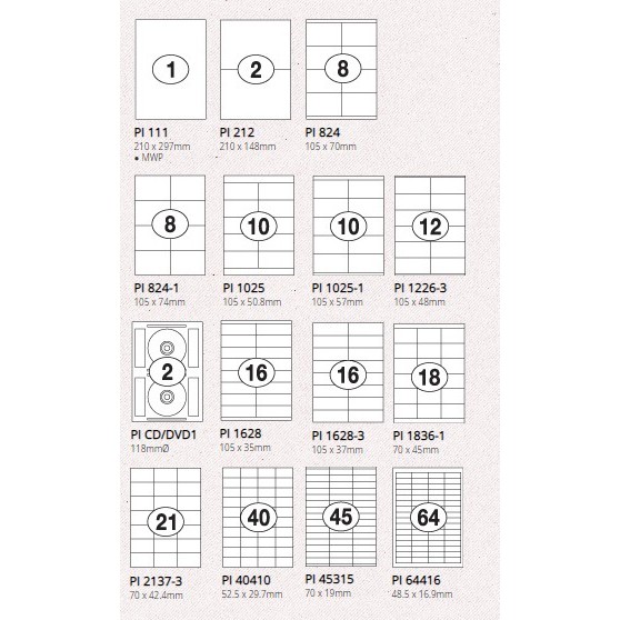 100sheets/box Label Print it Laser Label Sticker A4 different sizes for ...