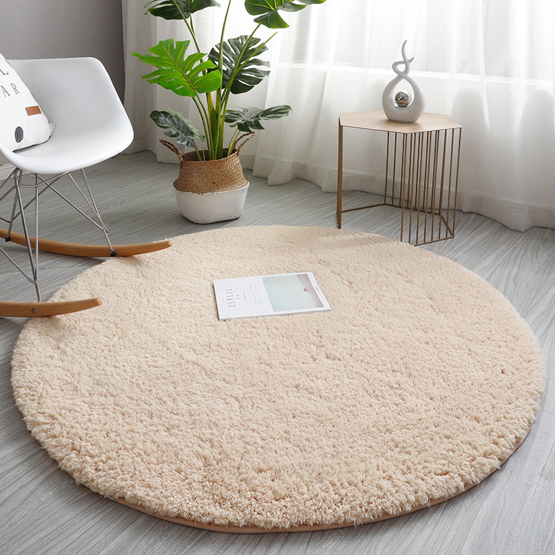 Pure Color Round Carpets Bedside Carpets Area Rugs | Shopee Singapore