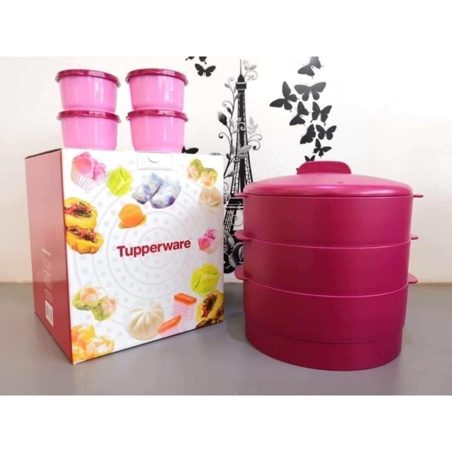 Tupperware steam 3 tier LIMITED EDITION | Shopee Singapore