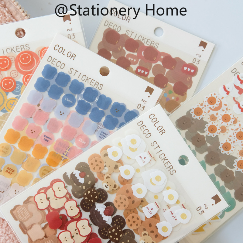 3PCS Set DIY Diary Scrapbook Stickers Cute Bear Stationery Sticker Note ...