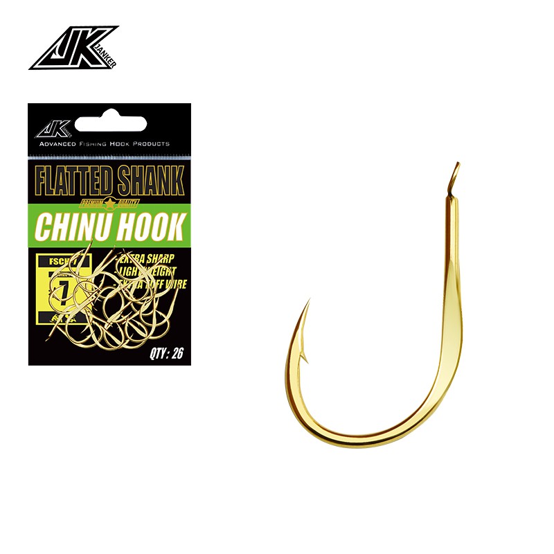 JK Extra Sharp Fish Hooks Golden Flat Hooks Small Bait Fishing Hooks ...