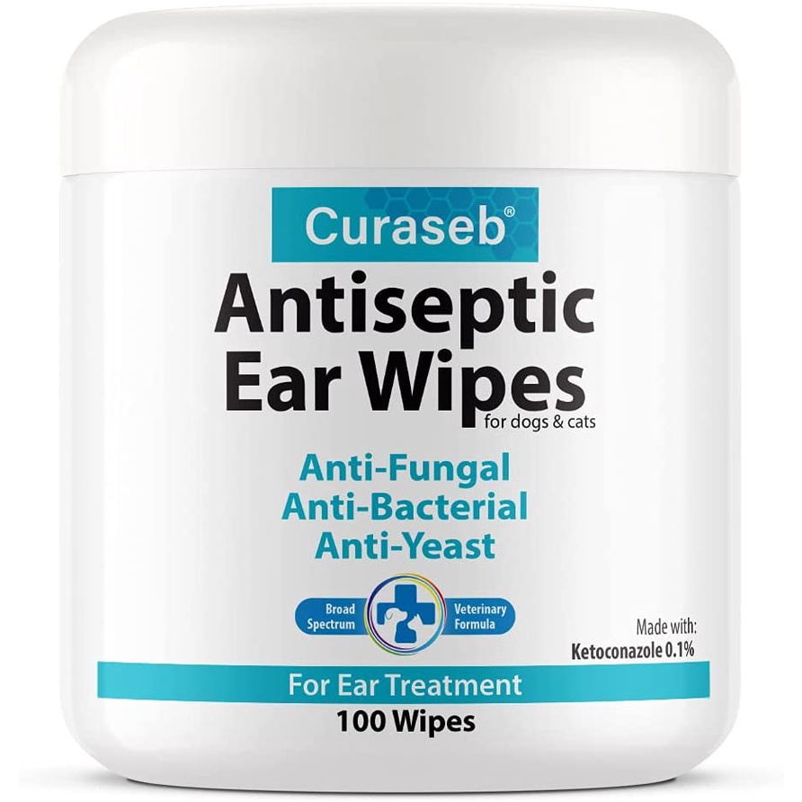 Curaseb Cat & Dog Ear Infection Treatment Wipes – Treats Infected Ears ...